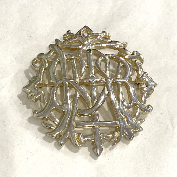 Carolee | Jewelry | Vintage Carolee Brooch Silvertone Royal Monogram ...